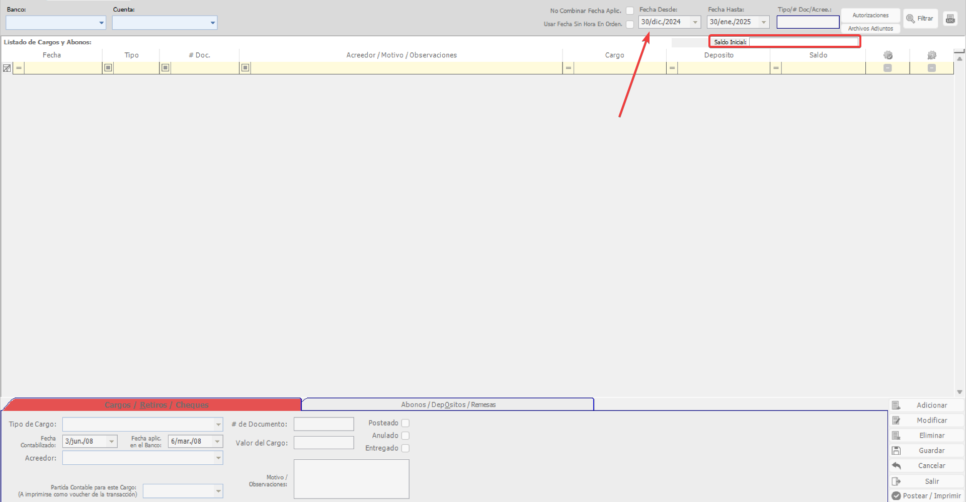 Cargos y Abonos - Brilo ERP Docs